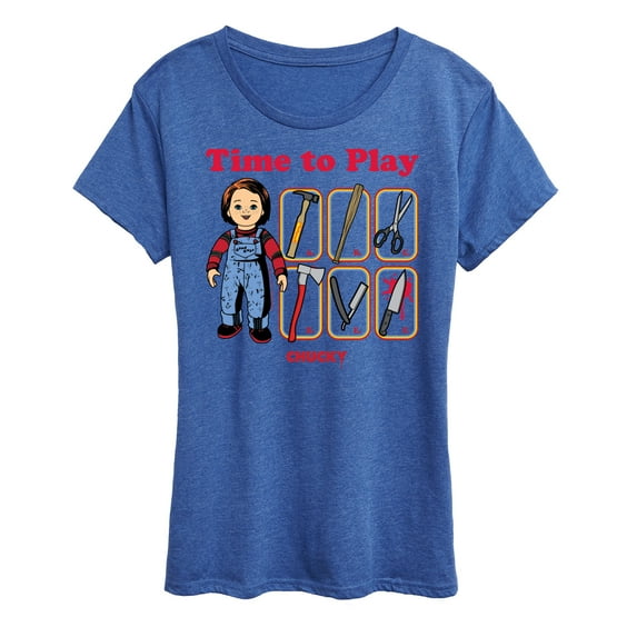 Chucky - Retro Time To Play- Womens Short Sleeve Graphic T-Shirt ...
