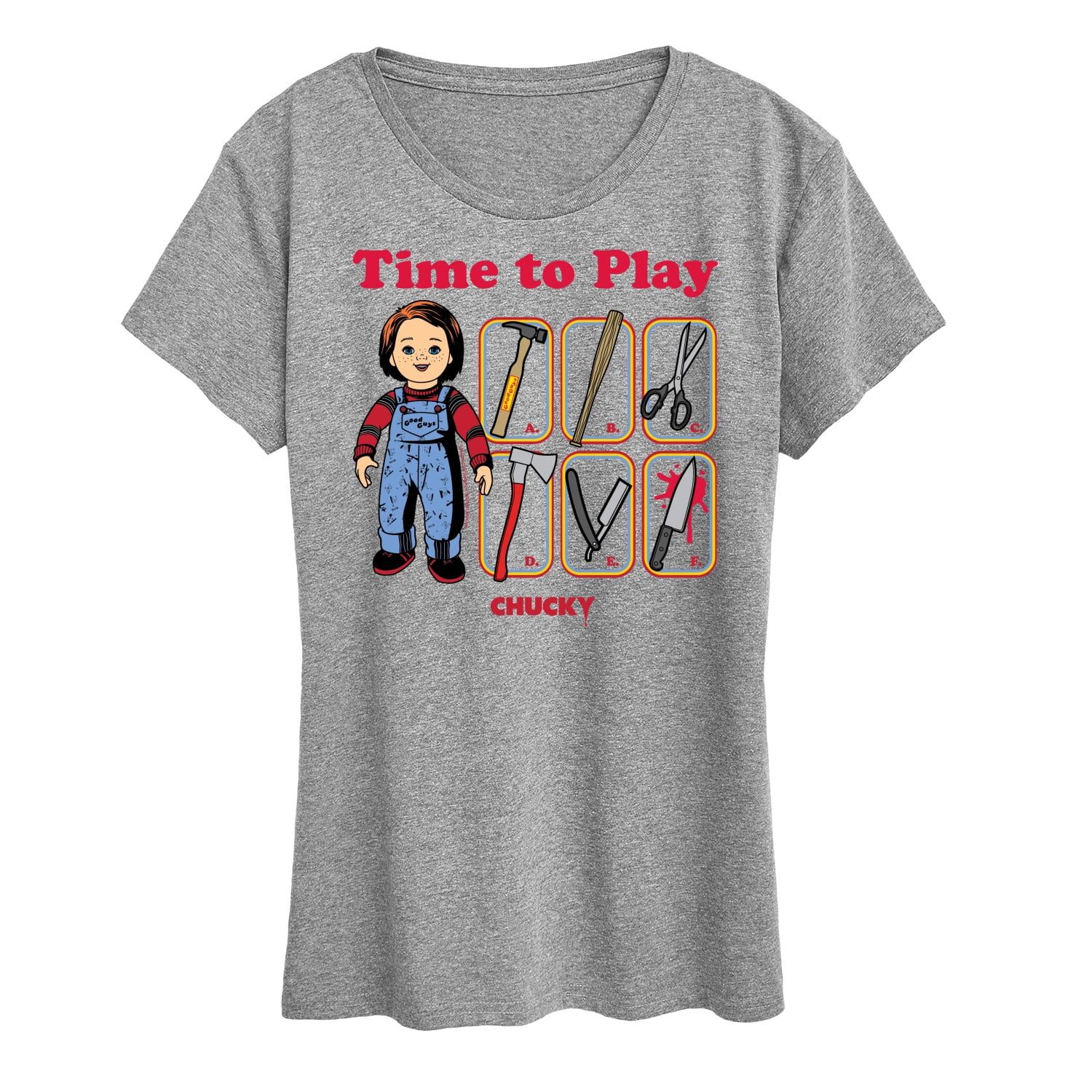 Chucky - Retro Time To Play- Womens Short Sleeve Graphic T-Shirt ...