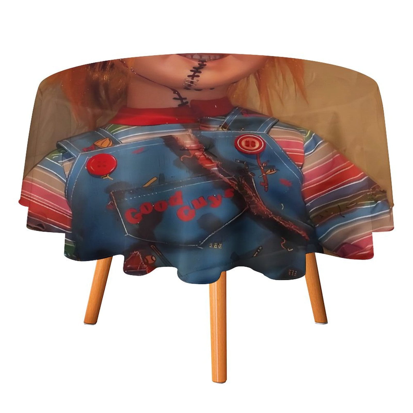 Chucky Round Table Cloth Washable Reusable Round Tablecloth Cartoon Fun ...