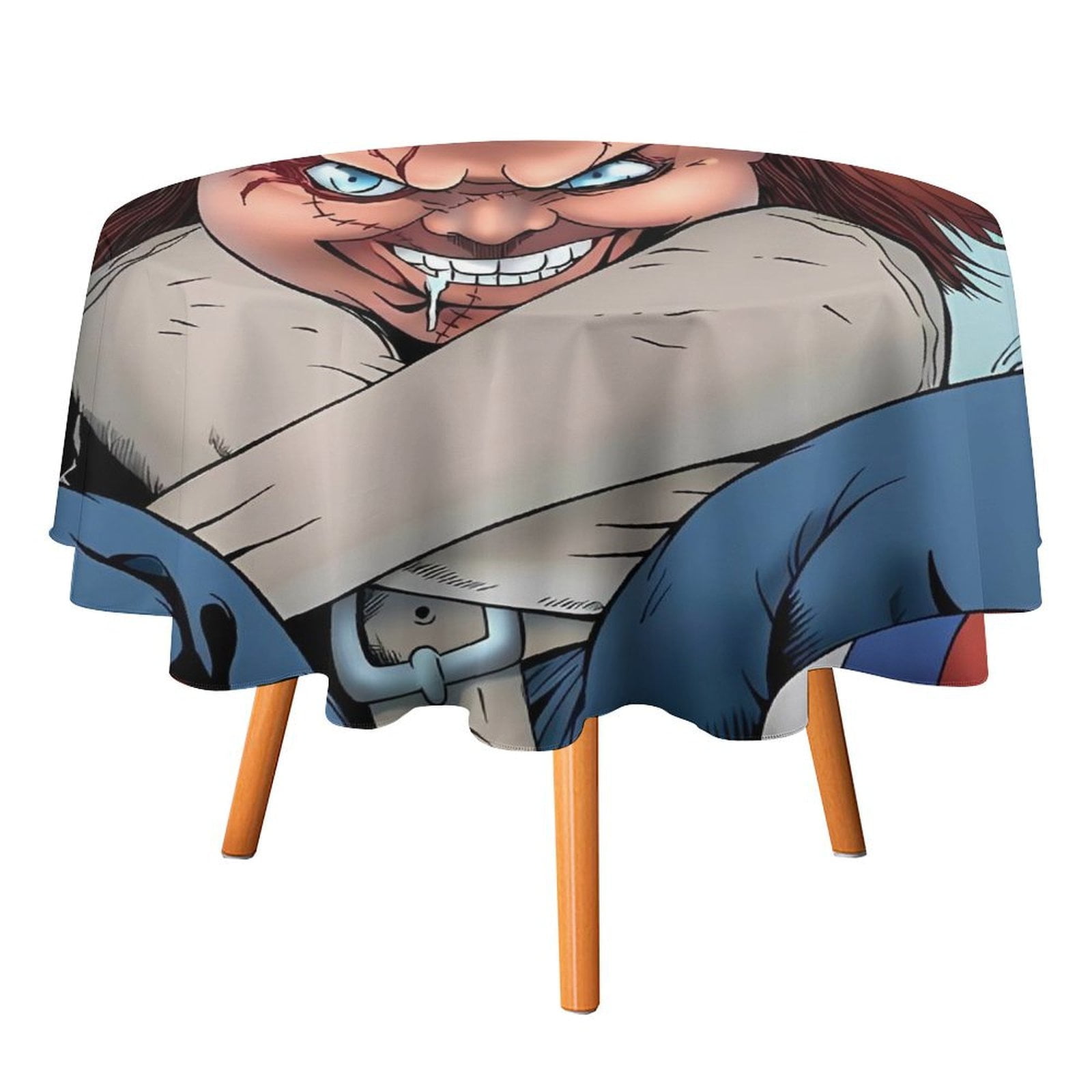 Chucky Round Table Cloth Washable Reusable Round Tablecloth Cartoon Fun ...