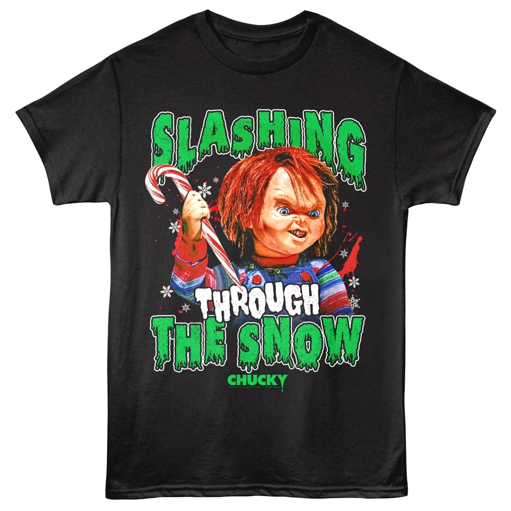 Chucky Slashing Through the Snow Men's T Shirt (Black, Big&Tall2XLT ...