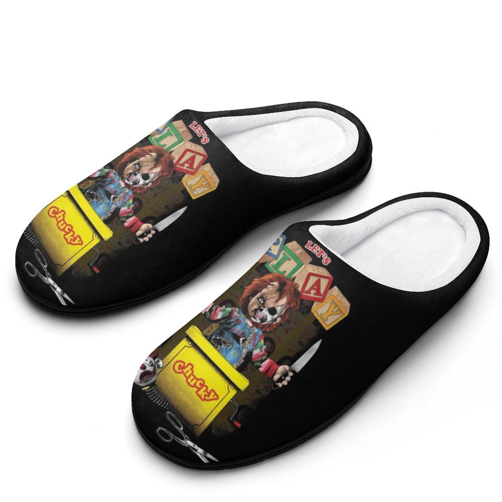 Chucky Slippers for Women Cotton Slippers Soft Printed House Shoes Home ...