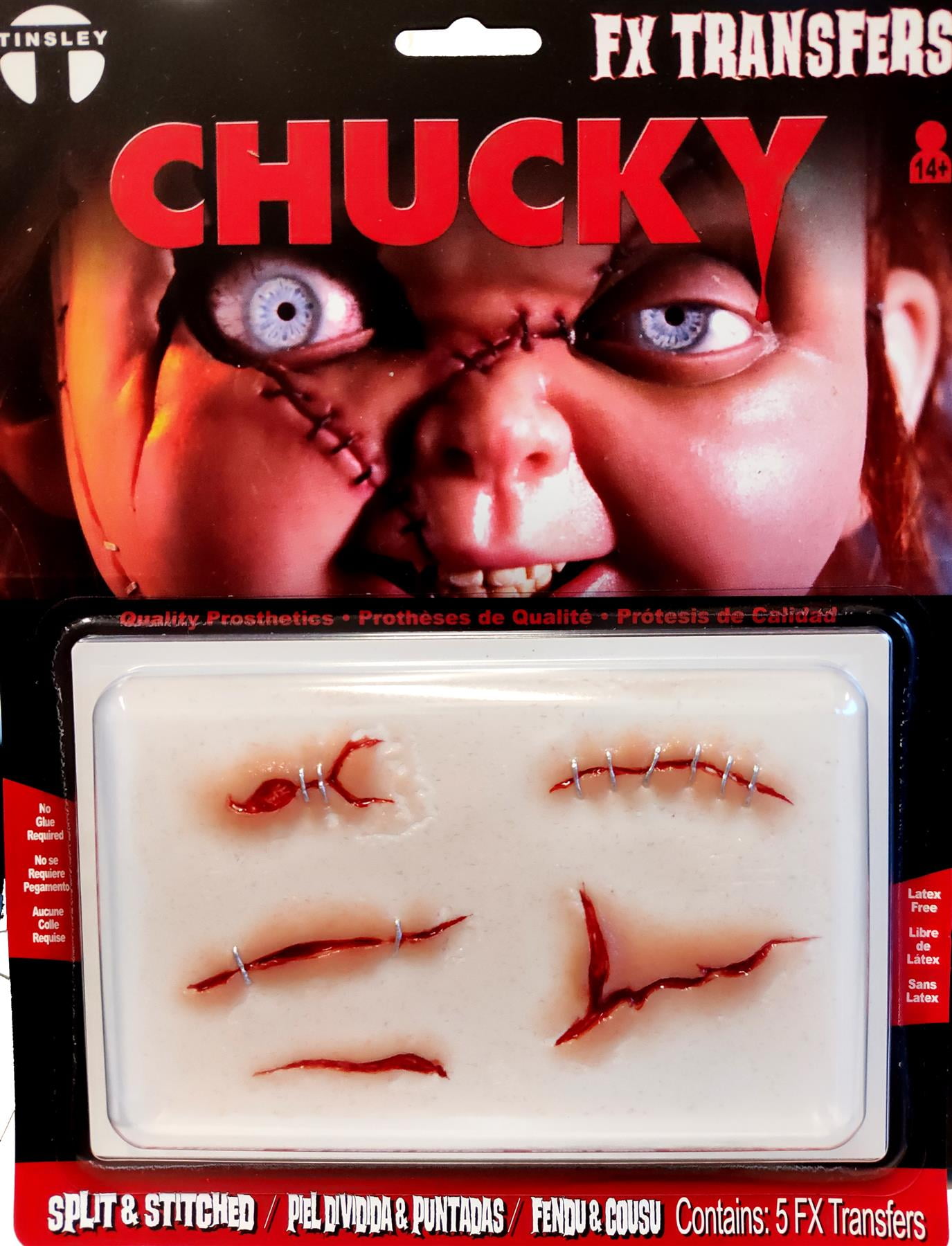 Chucky Split and Stitched Doll Scars 3D FX Tattoo Officially Licensed ...