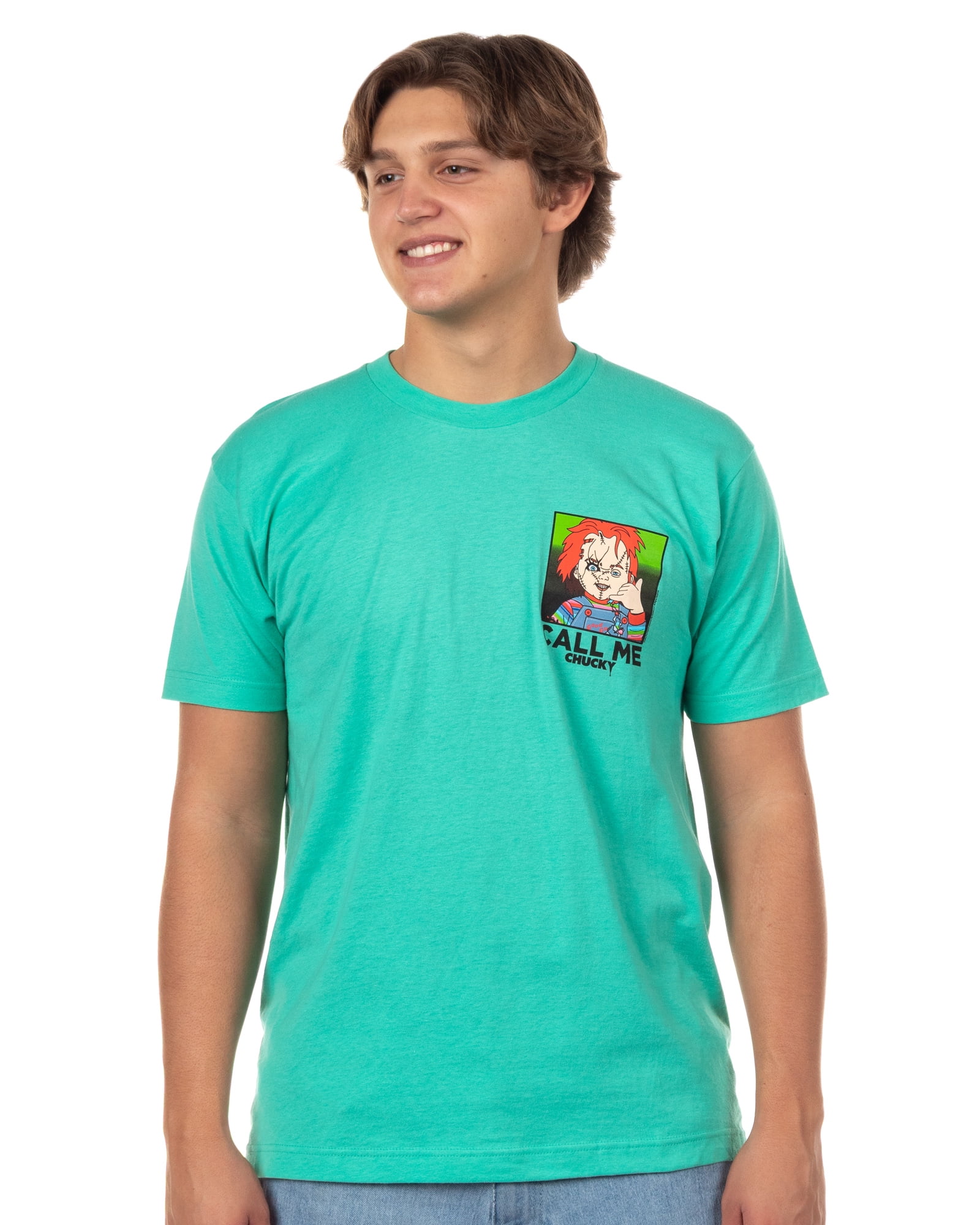 Chucky T Shirt Call Me Child's Play Horror Movie Mens Front and Back ...