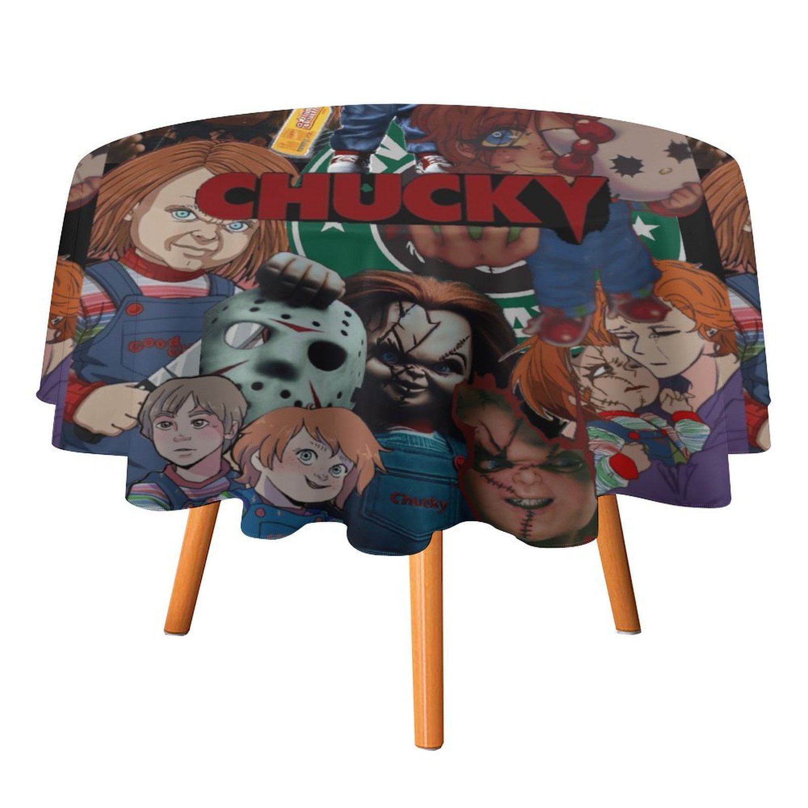 Chucky Tablecloth Colorful Wipeable Round Table Cover for Home Party ...