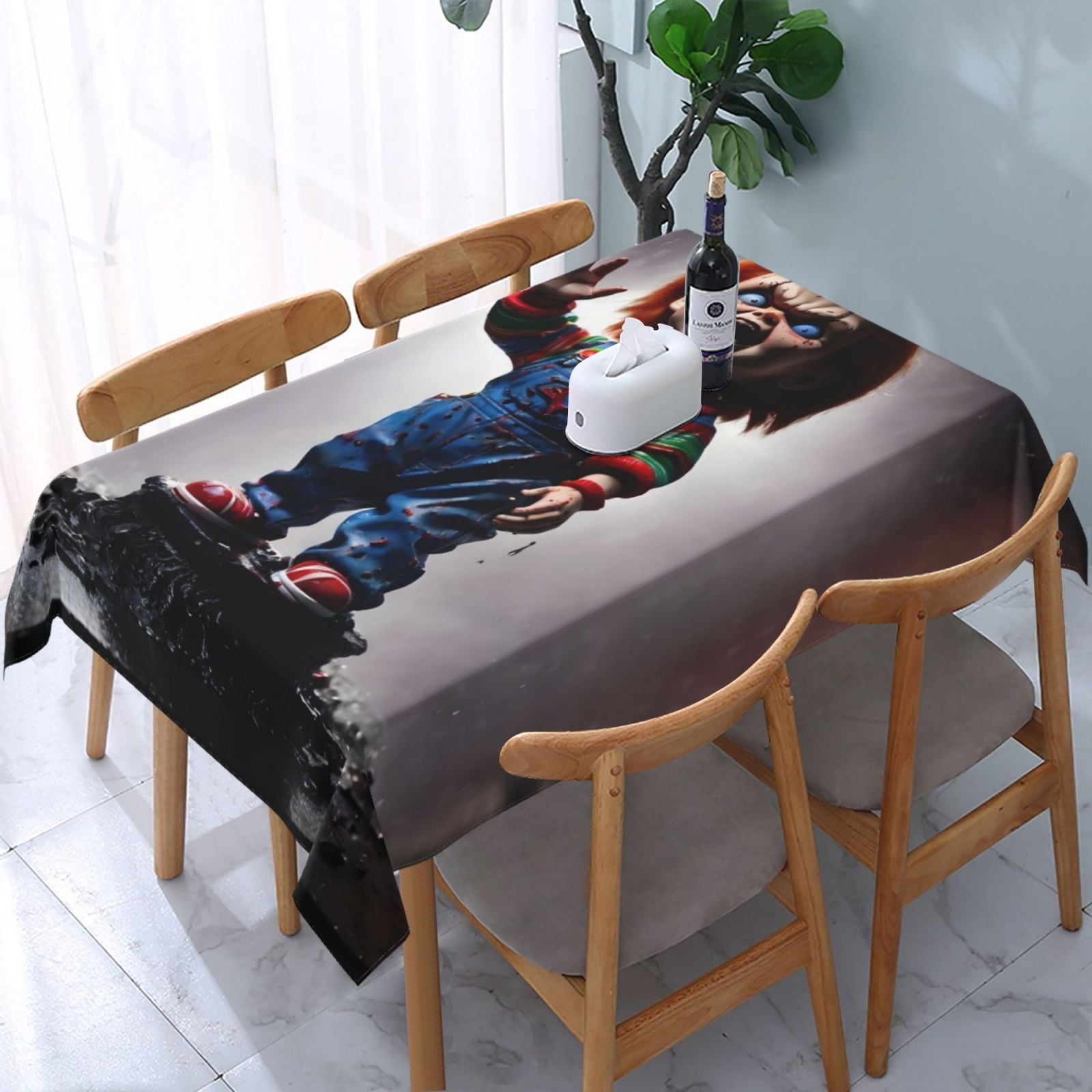 Chucky Tablecloth Halloween Rectangle Versatile Stylish Table Cover for ...