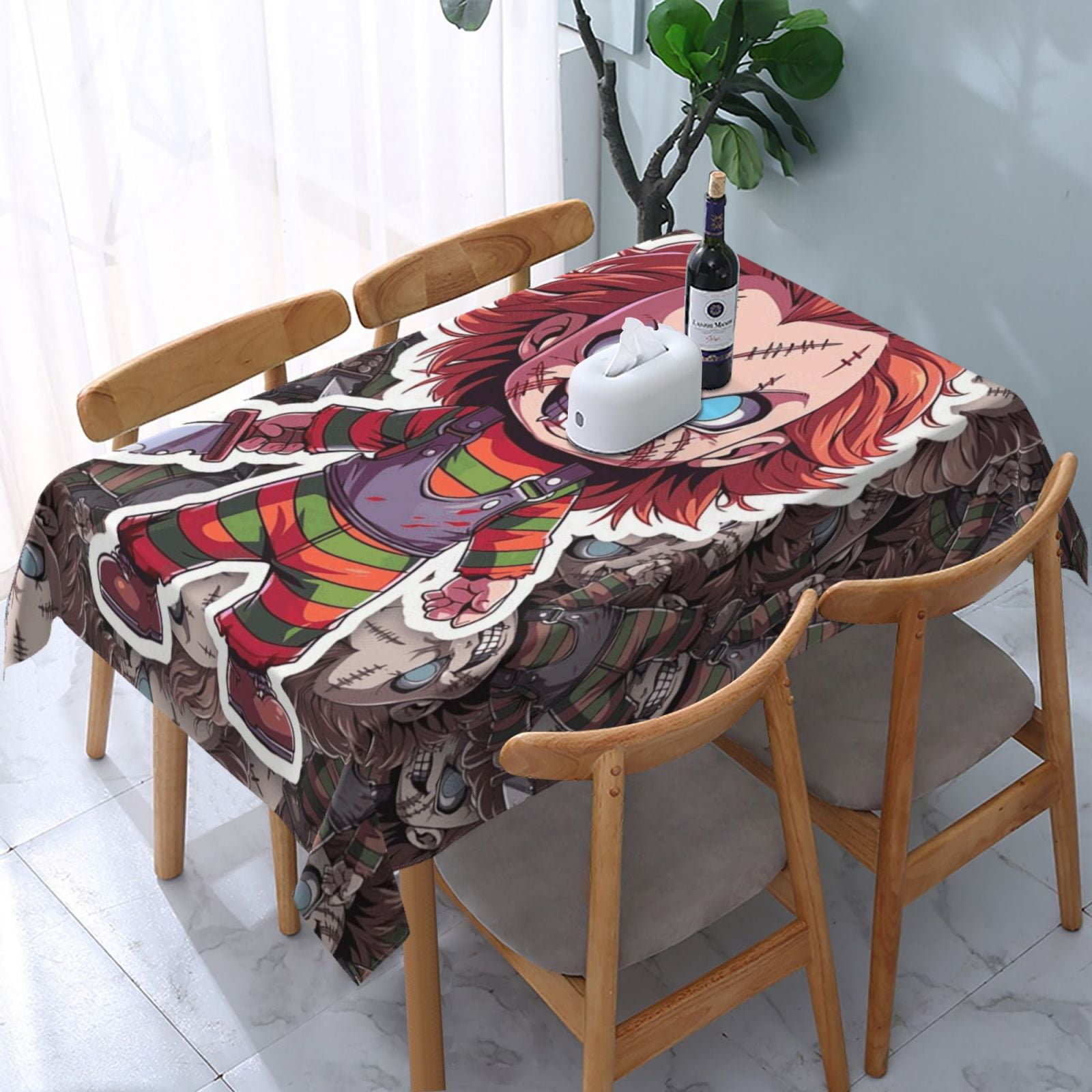 Chucky Tablecloth Halloween Rectangle Versatile Stylish Table Cover for ...