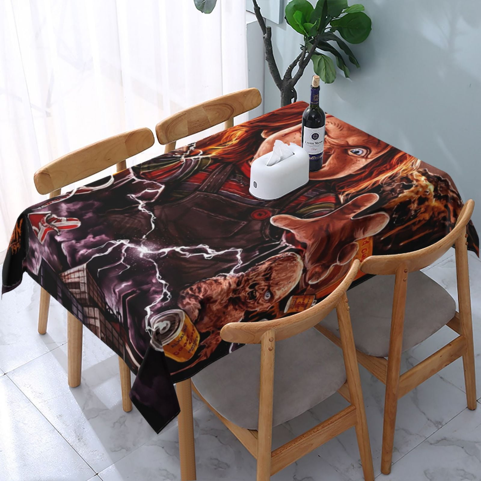 Chucky Tablecloth Halloween Rectangle Versatile Stylish Table Cover for ...
