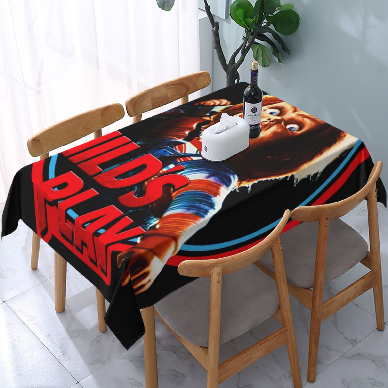 Chucky Tablecloth Halloween Rectangle Versatile Stylish Table Cover for ...