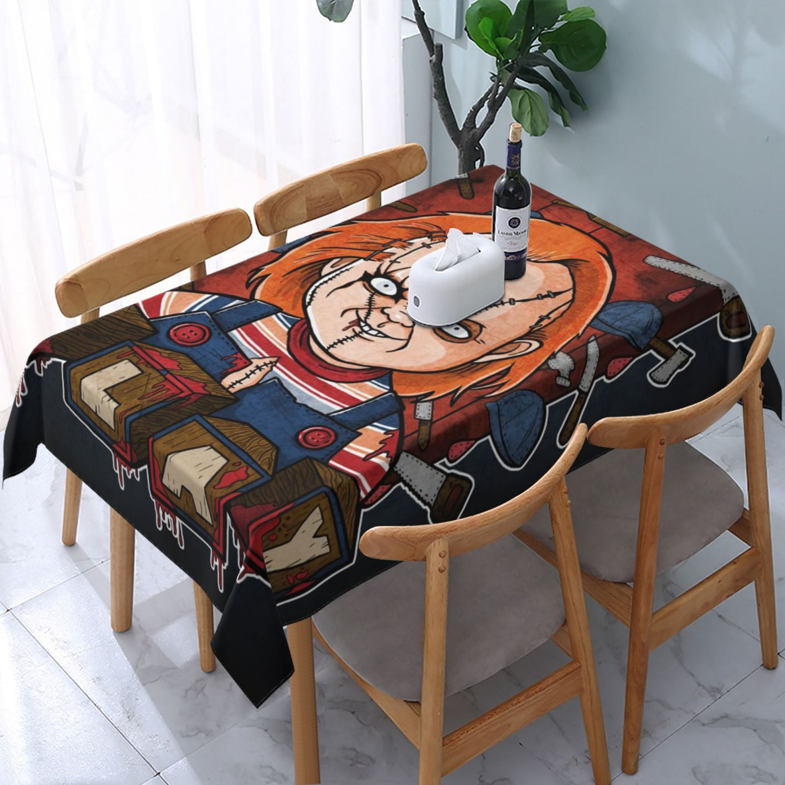 Chucky Tablecloth Halloween Rectangle Versatile Stylish Table Cover for ...