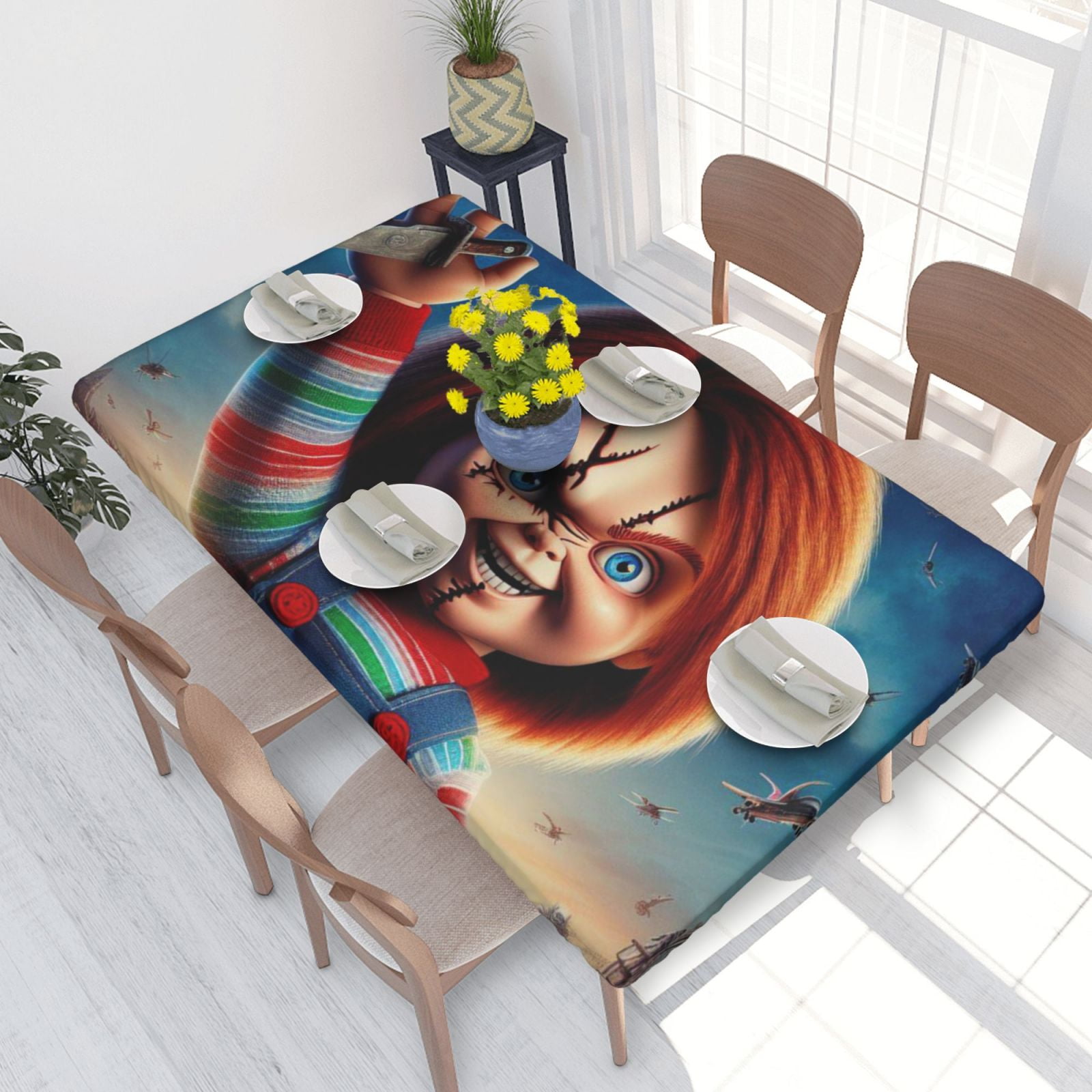 Chucky The Doll Elastic Edged Table Cover Reusable Fitted Rectangle ...