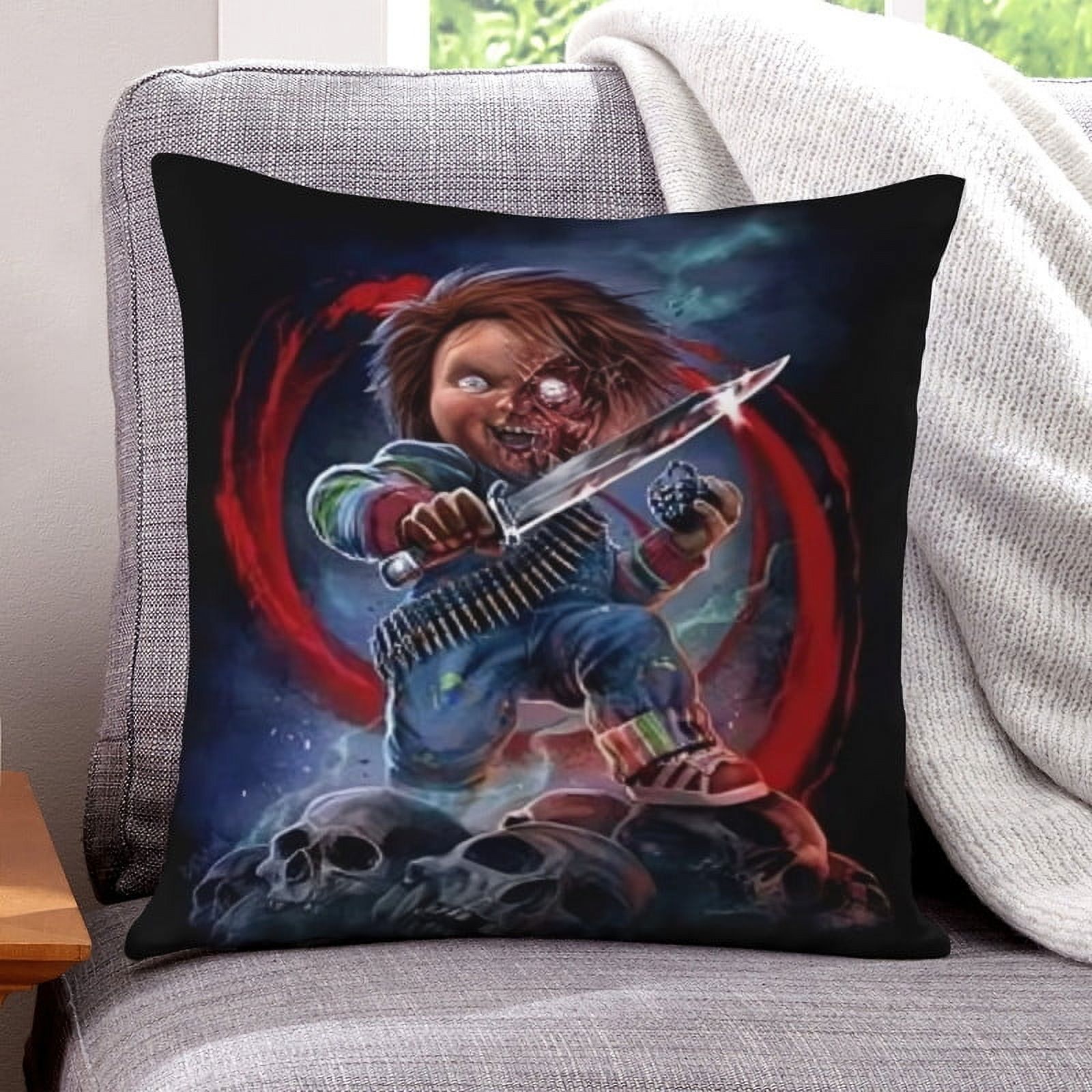 Chucky Throw Pillow Cover Case adding vibrant personality.17x 17-inch ...