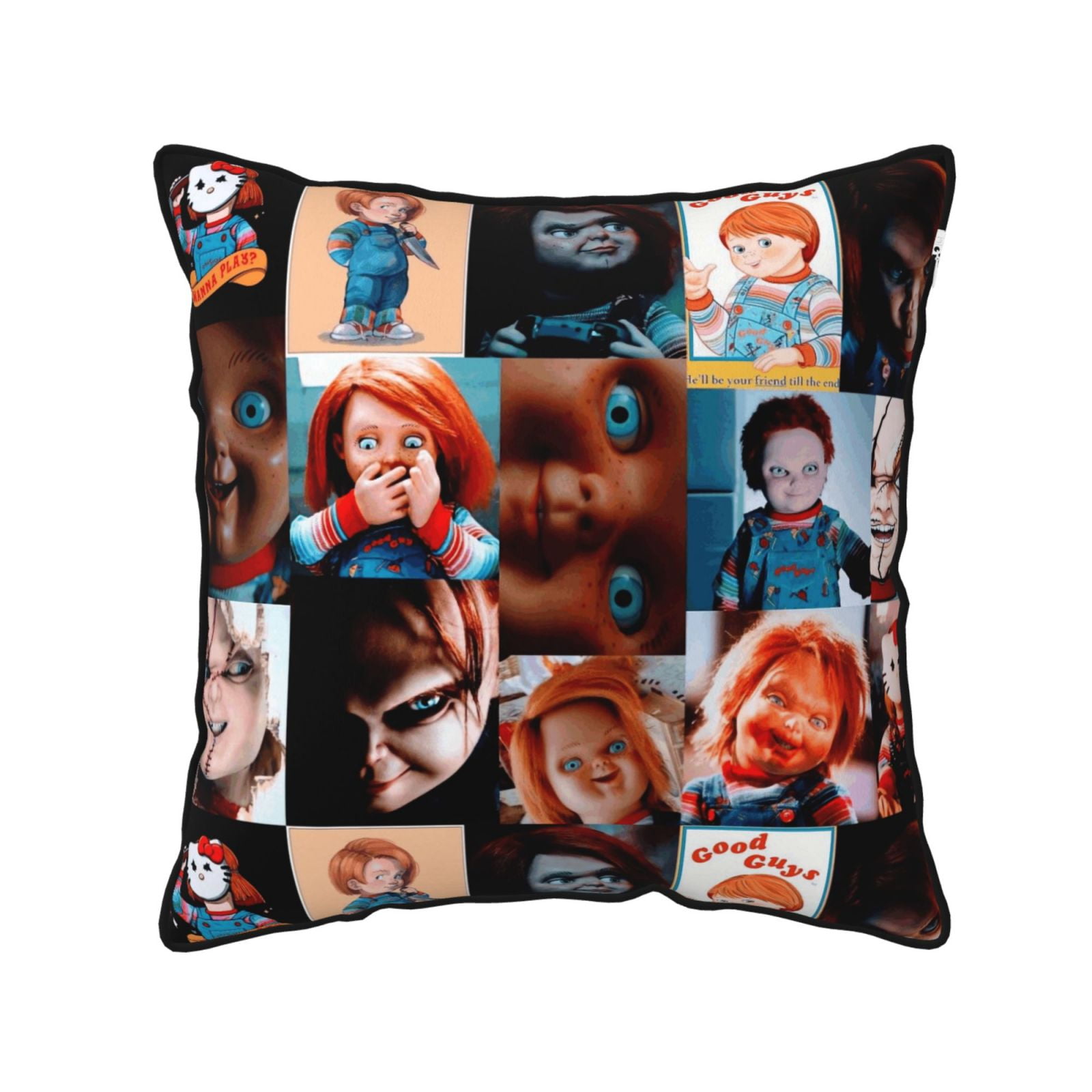 Chucky Throw Pillow Covers Square Contrast Piping Velvet Cushion Case ...