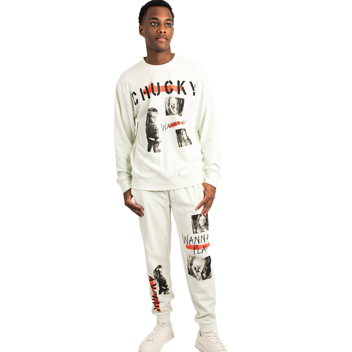 Chucky Wanna Play Adult Sweatshirt Jogger Pants Combo Set-Medium ...