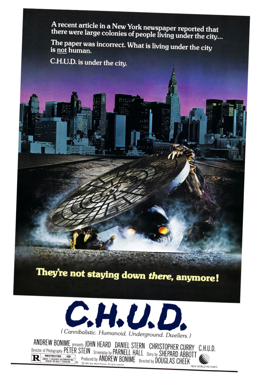 Chud C.H.U.D. Movie poster 12x16 Print on Metal Sign 12in x 16in Square ...