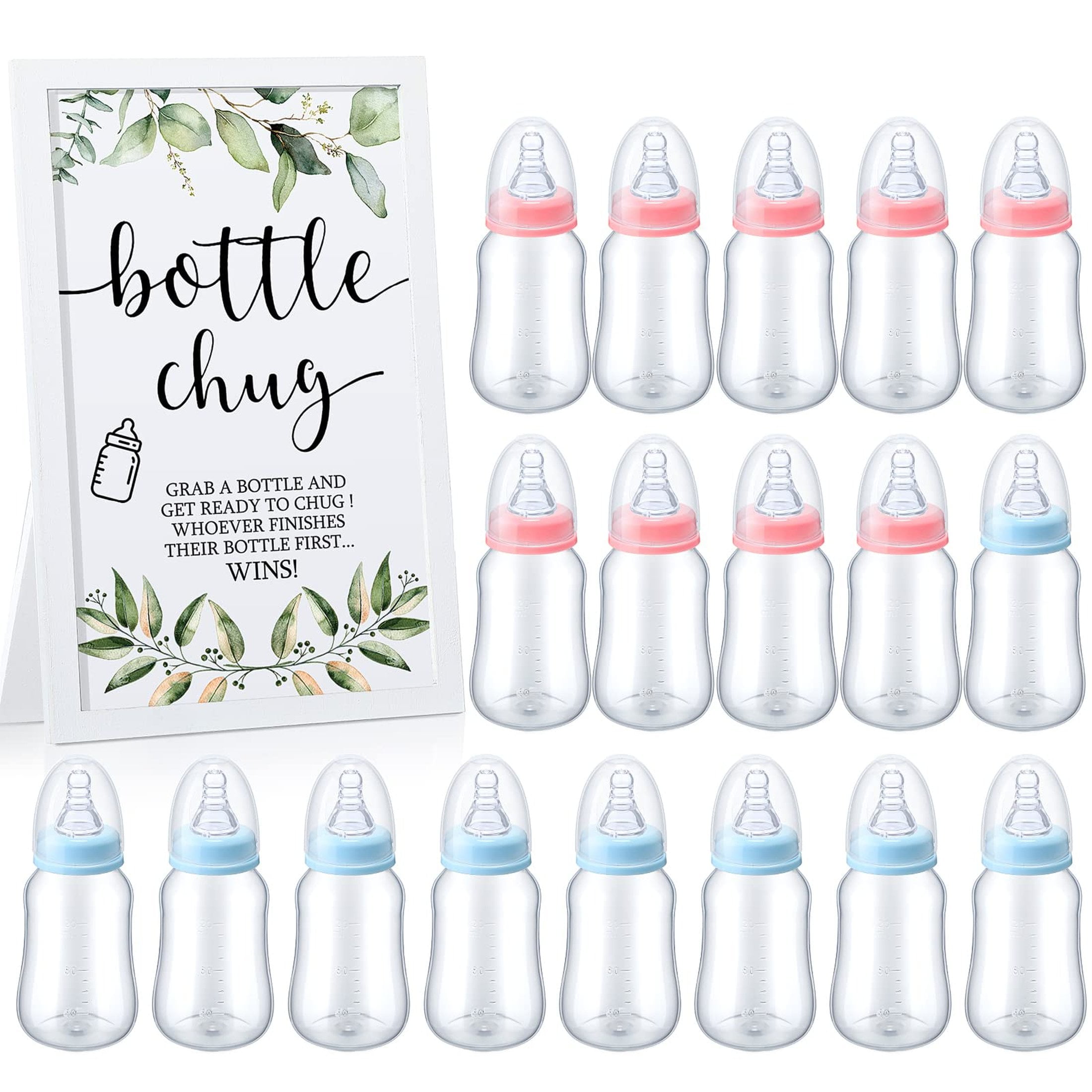 Chug & Cheer Baby Shower Game Set - 18 Mini Milk Bottles for Fun Gender ...