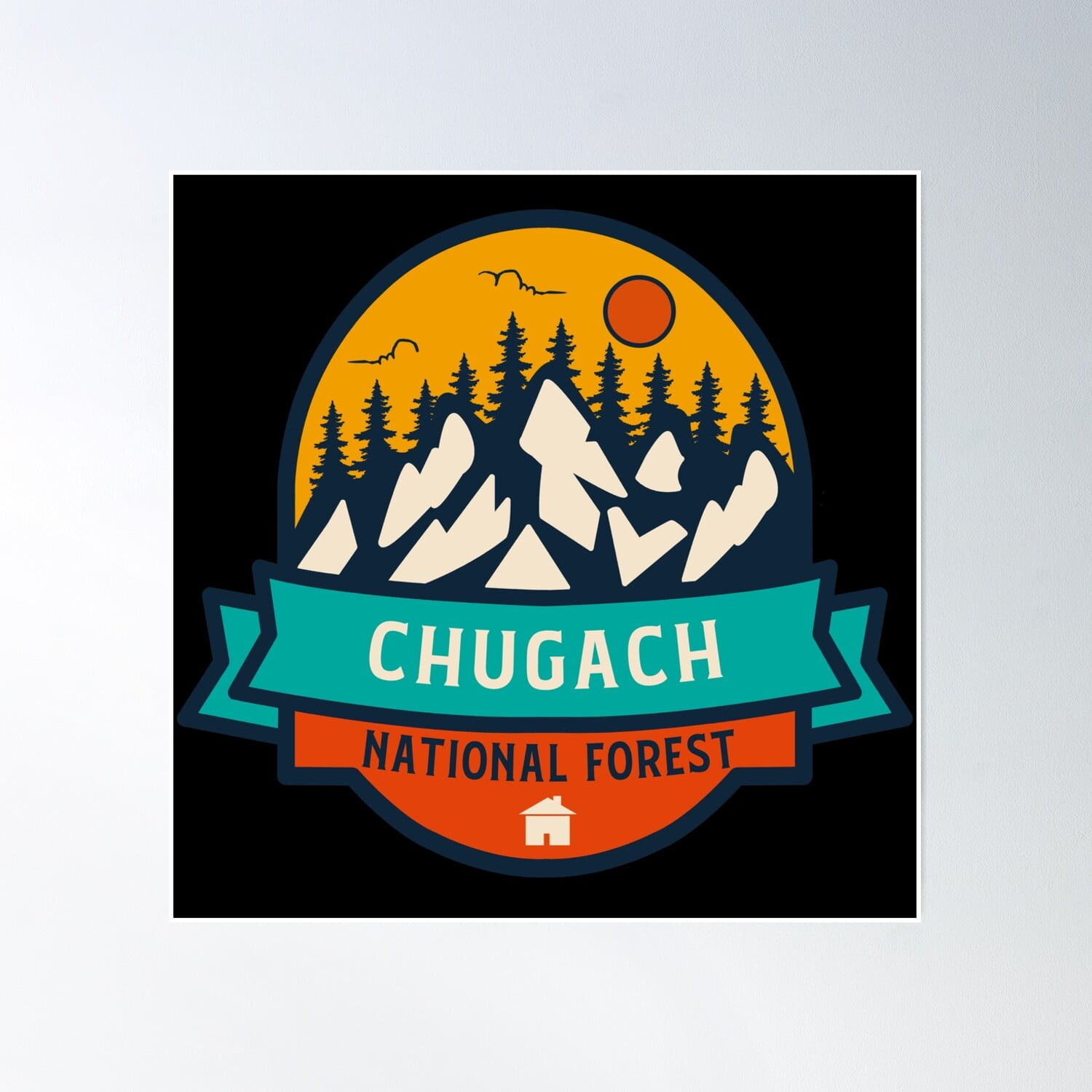 Chugach National Forest Poster Wall Art, Modern Wall Decor, 24x24 ...