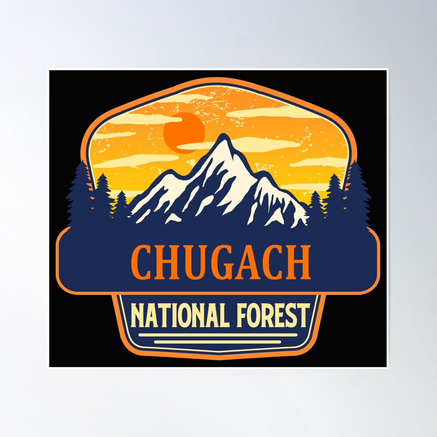 Chugach National Forest Poster Wall Art, Modern Wall Decor, 8x12 ...