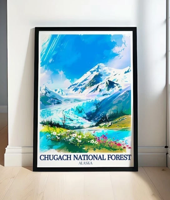 Chugach National Forest Travel Print - Holgate Glacier Art NO FRAMED ...