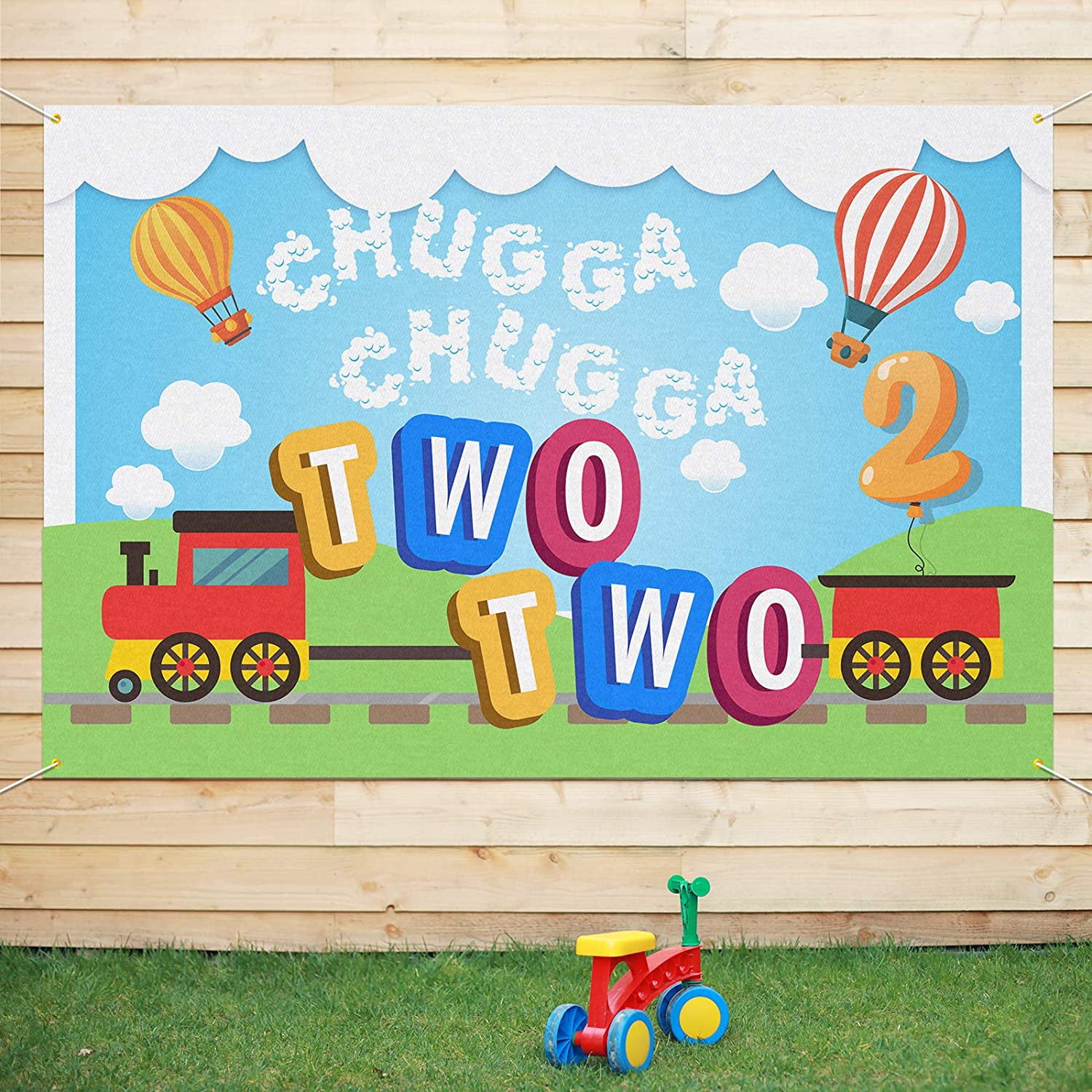 Chugga Chugga Two Two Backdrop Banner Background - 2nd Train Birthday ...