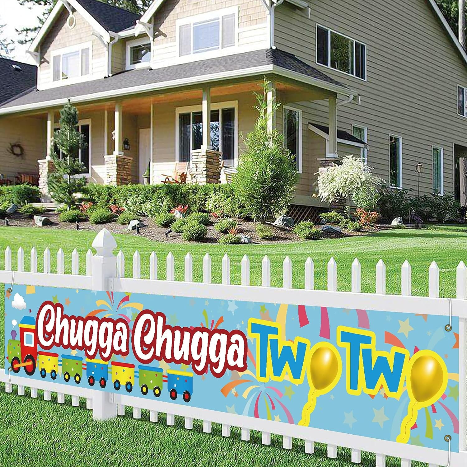 Chugga Chugga Two Two Happy Birthday Banner,2nd Train Birthday ...