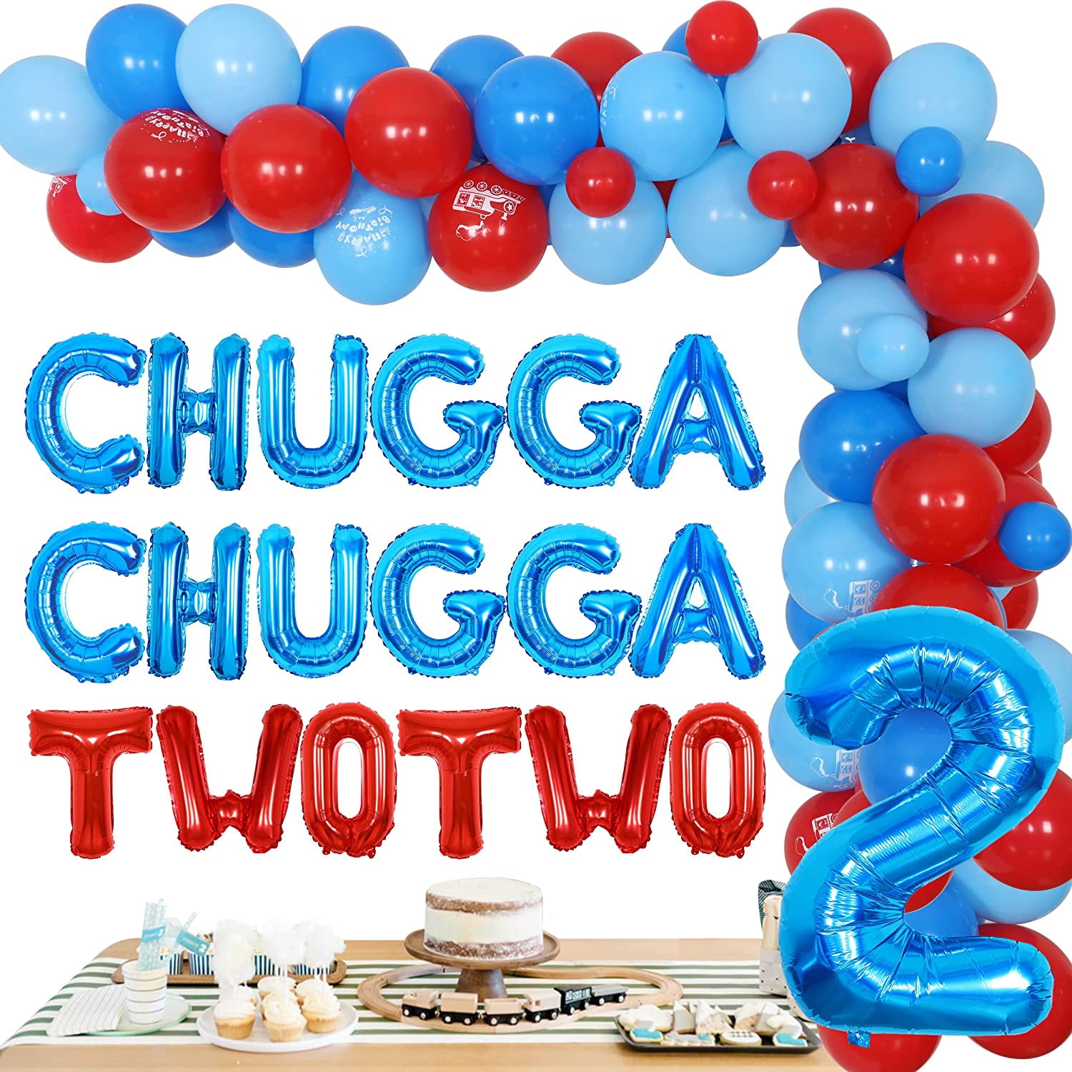 Boys' 2nd Birthday Decorations Kit: Chugga Chugga Two Two, Train Theme ...