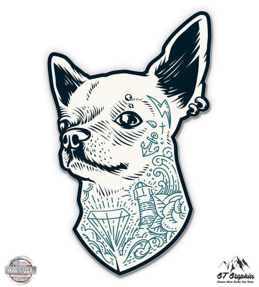 Chuhuahua Cool - 8" Vinyl Sticker - For Car Laptop I-Pad - Waterproof ...