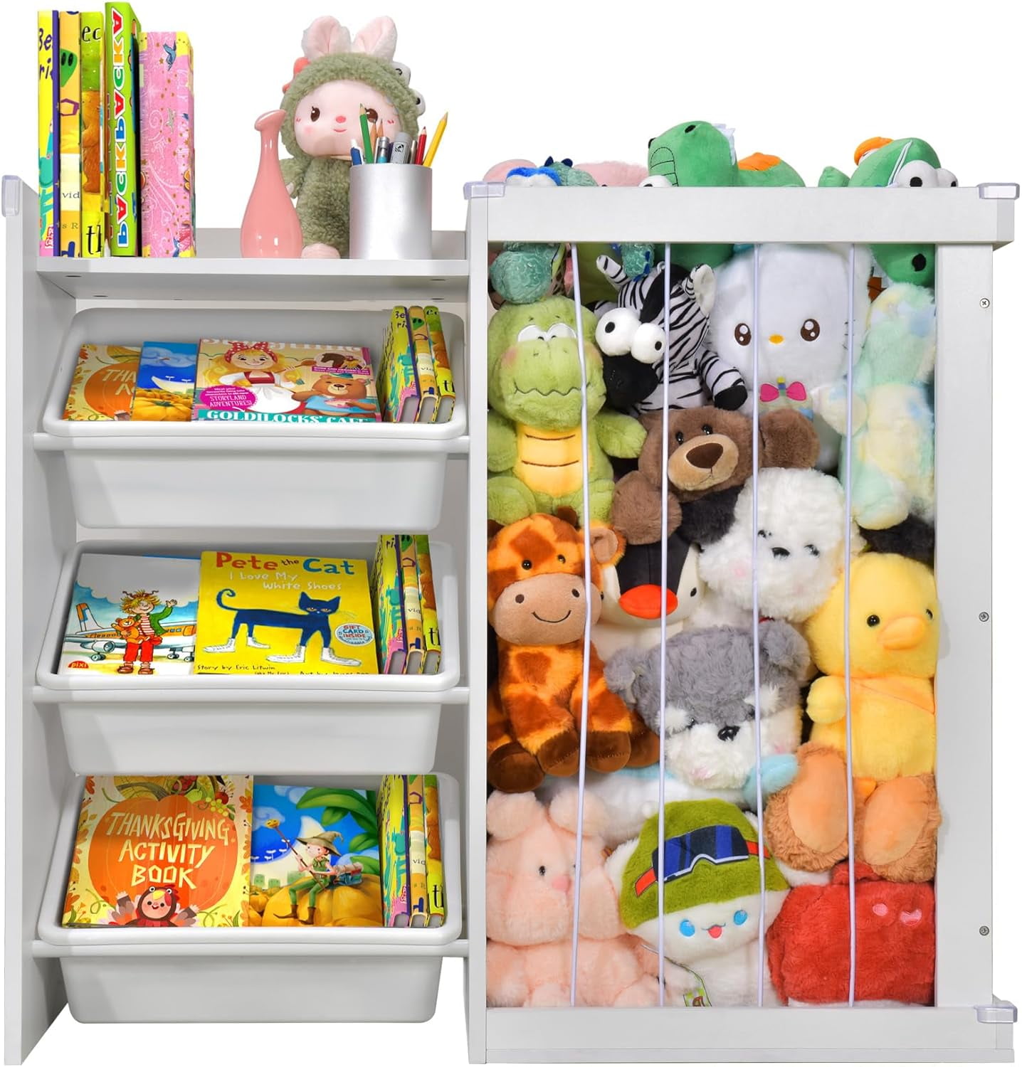 Chumajor 3-in-1 Kids Bookshelf and Toy Storage with Corner Protectors ...