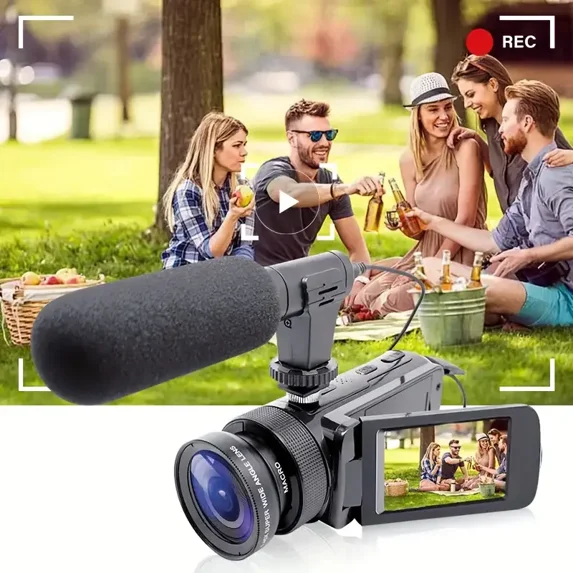 Chumajor Video Camera with External Mic, Full HD 1080P 16MP Camcorder ...