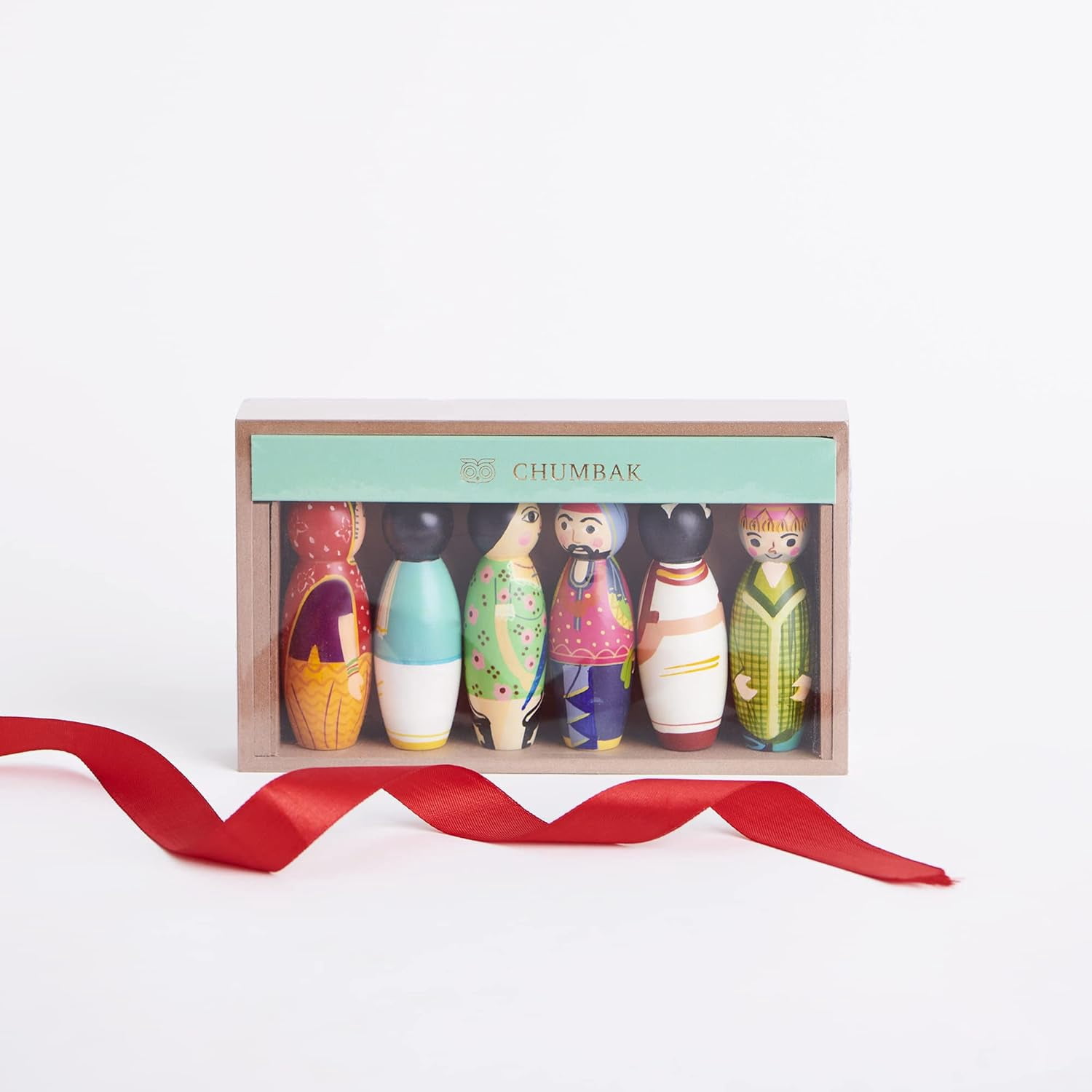 Chumbak Wood People Of India Adventure Figurines Gift Box- Set Of 6, 0. ...