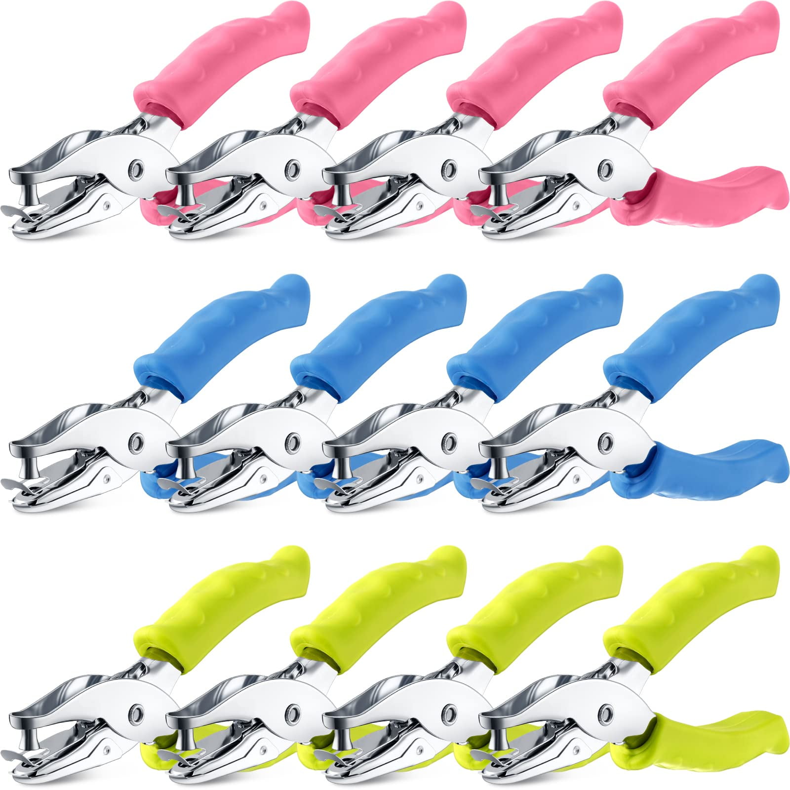 Chumia 12 Pieces Single JKF25 Hole Punch Handheld 1/4 Inch Hole Paper ...