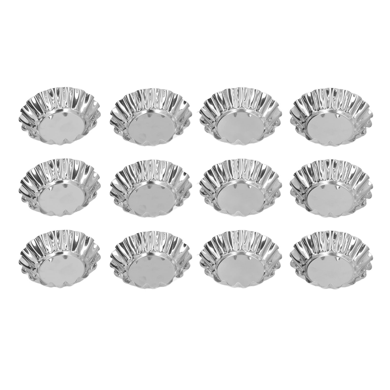 Chummist Mini Egg Tart Mold Set Stainless Steel Cupcake Pan for Baking ...