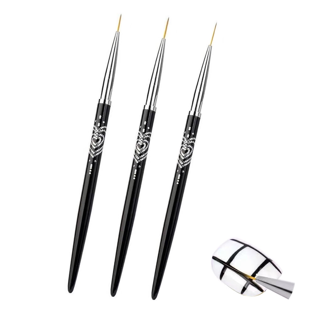 Chummist Nail Art Brushes With Fine Line Dotting Drawing Pen, Set of 3 ...