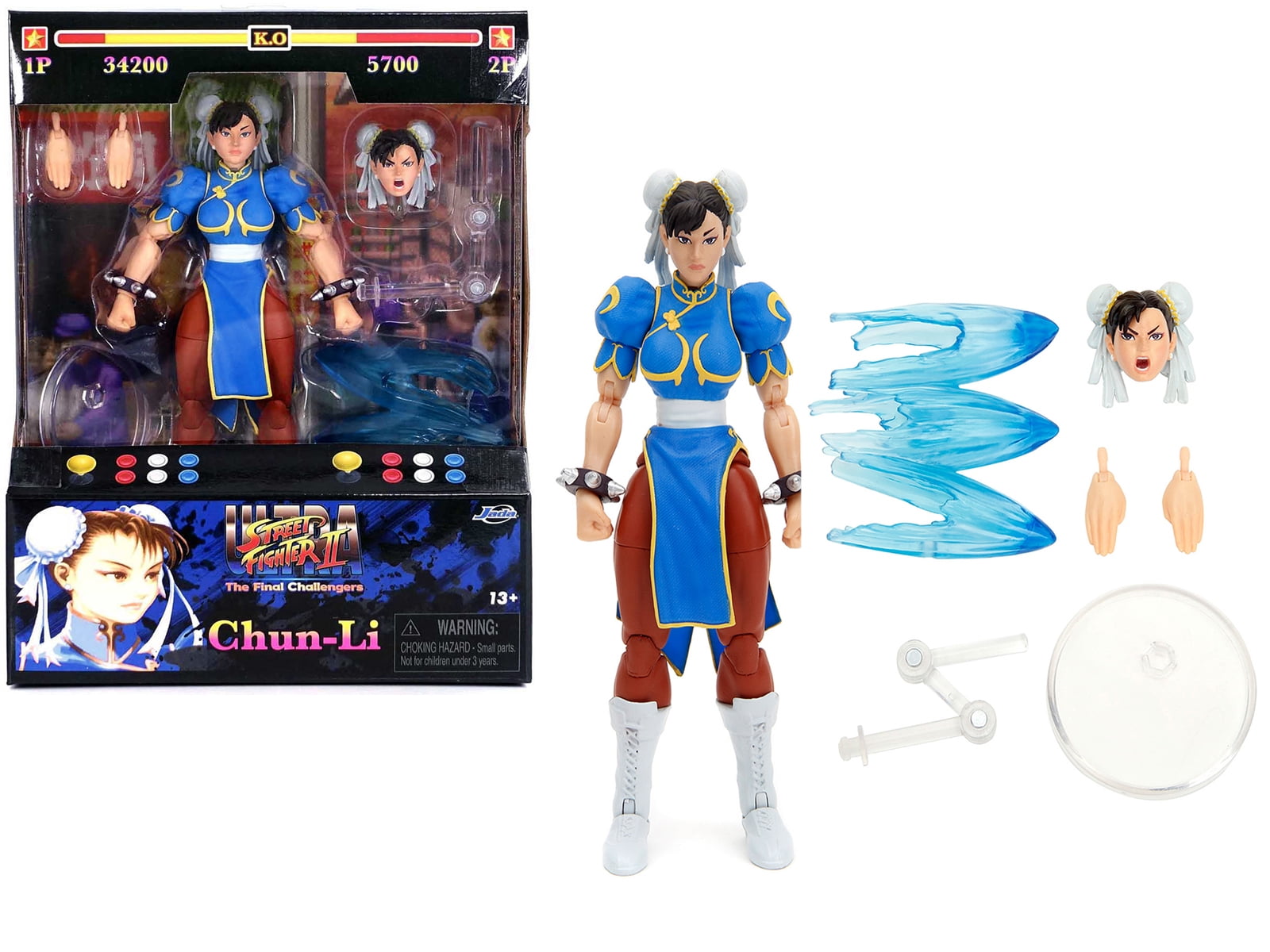 Chun-Li 6" Moveable Figure with Accessories and Alternate Head and ...