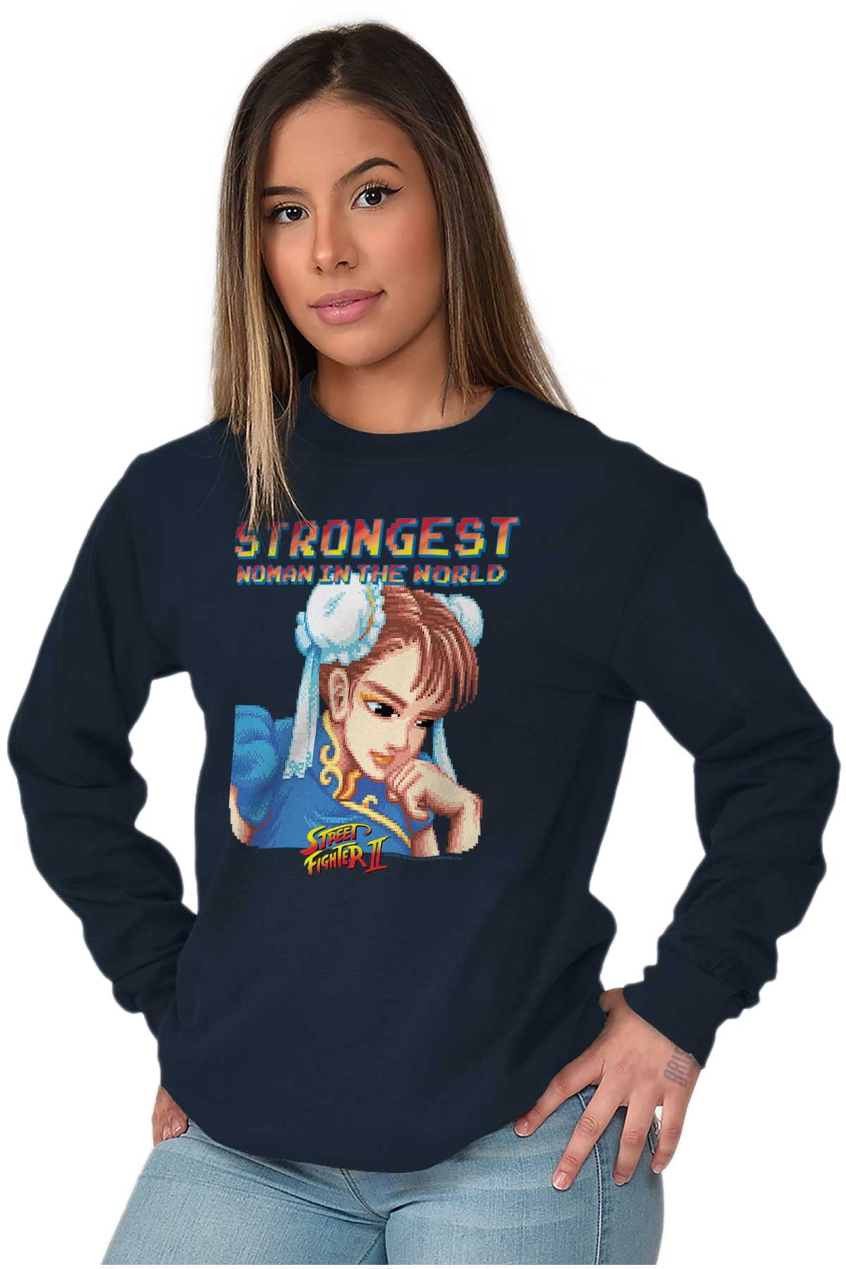 Street Fighter Chun Li Strong Woman Women Plus Size Long Sleeve Tee ...