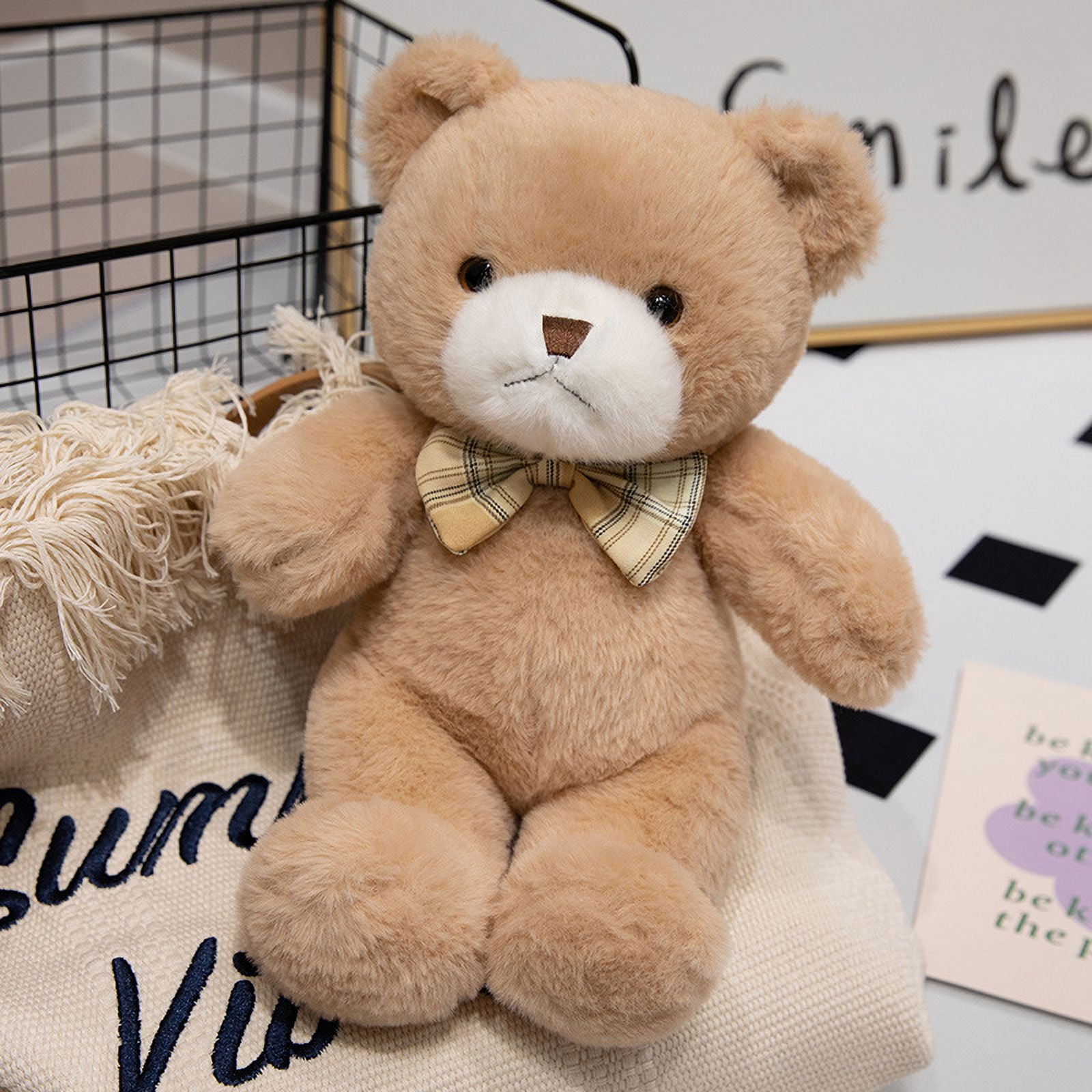 ChunLiang 30CM Kawaii Colorful Bow Tie Bear Doll Plush Toy Hug Bear ...