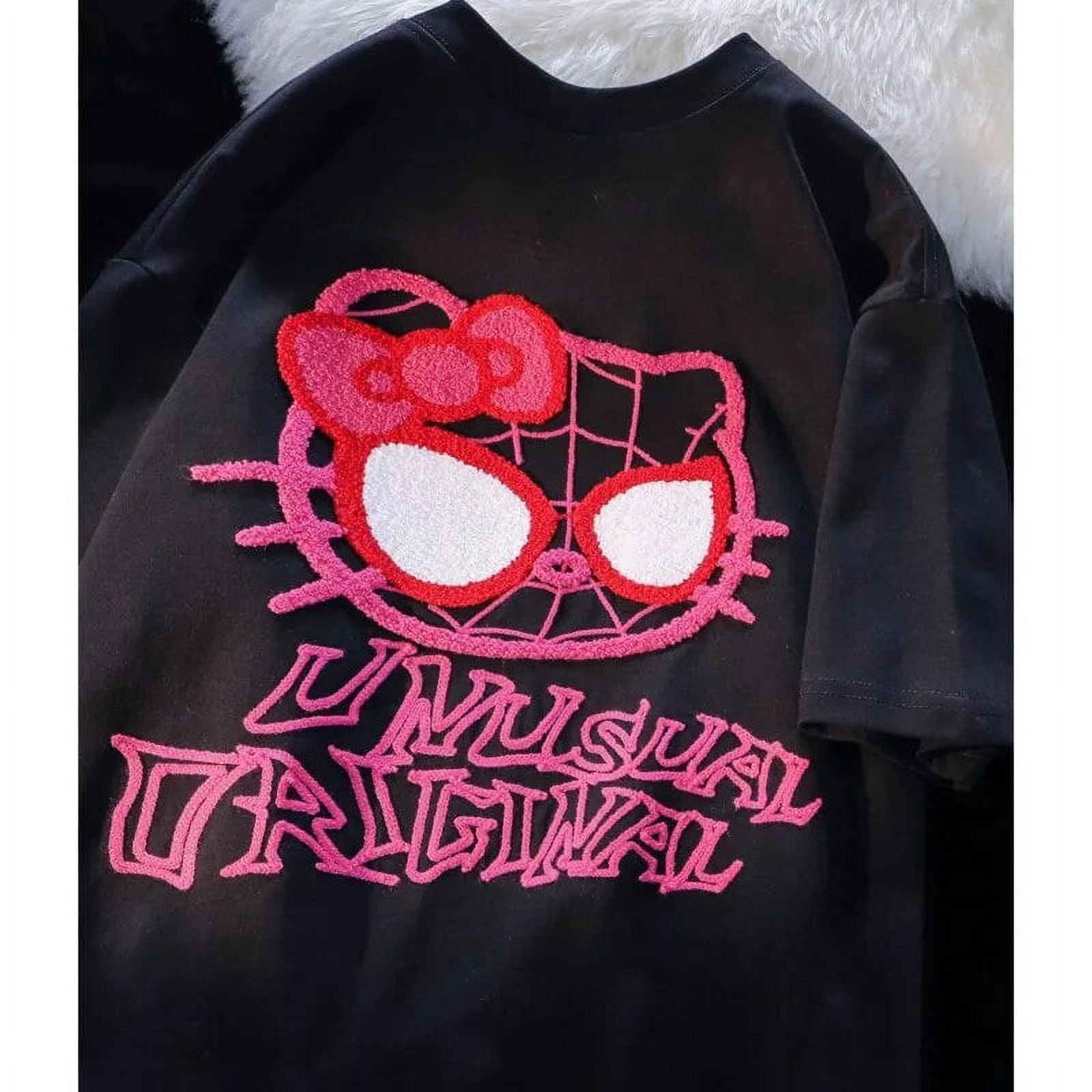 ChunLiang American High Street Hello Kitty Embroidered T-shirt for Men ...