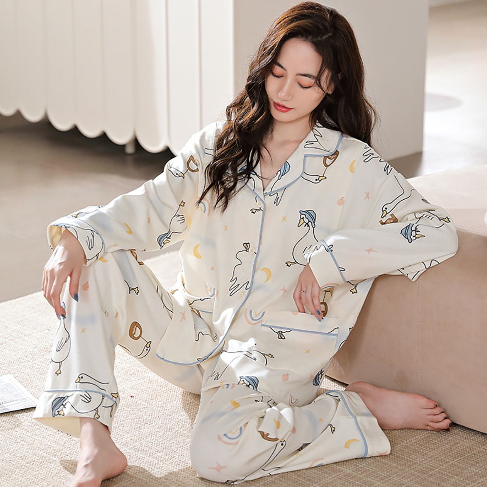 ChunLiang Pregnant Women Luxury Pajama Sets 100% Cotton Spring Autumn ...