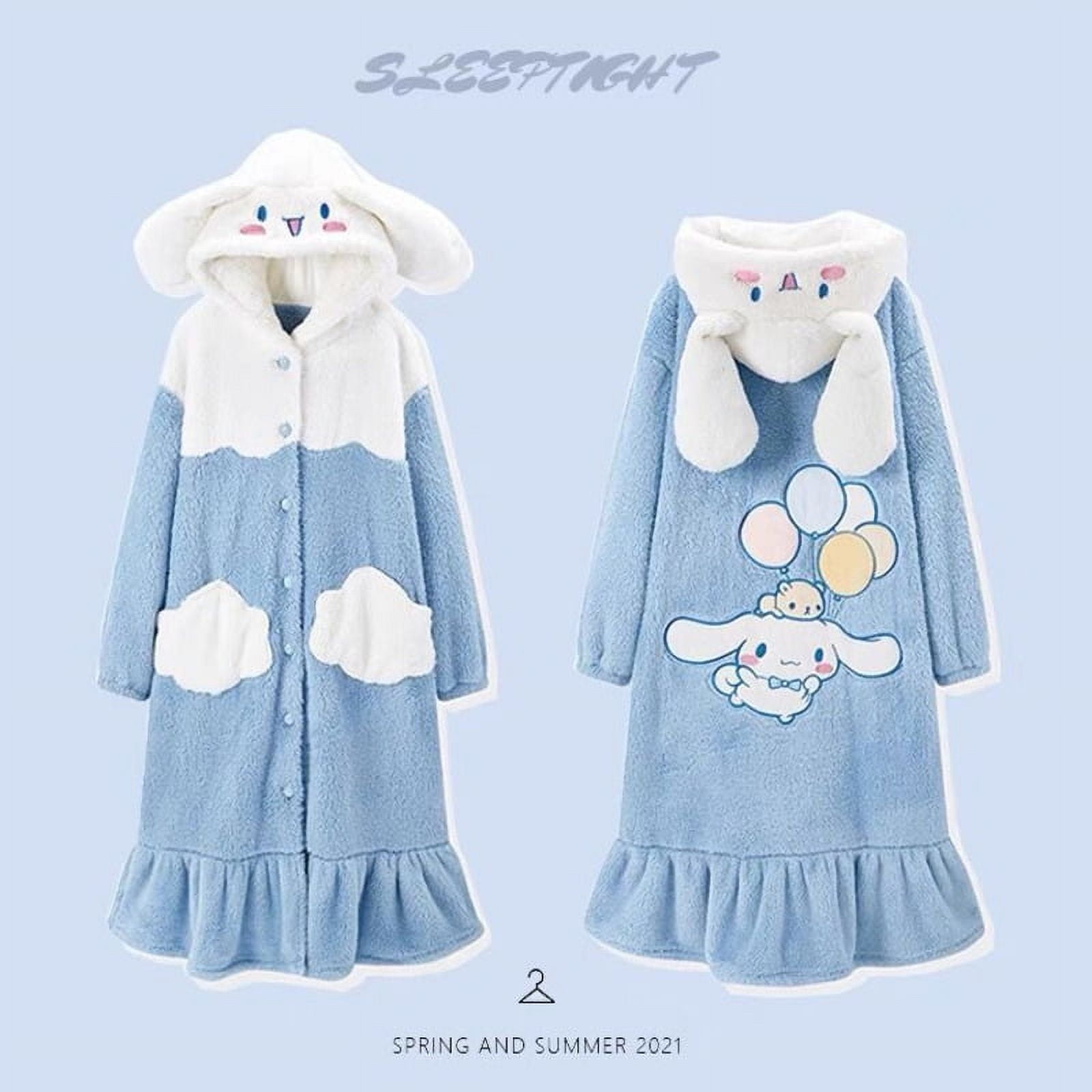 ChunLiang Sanrio Cinnamoroll Kawaii Hooded Home Long Pajamas Robe ...