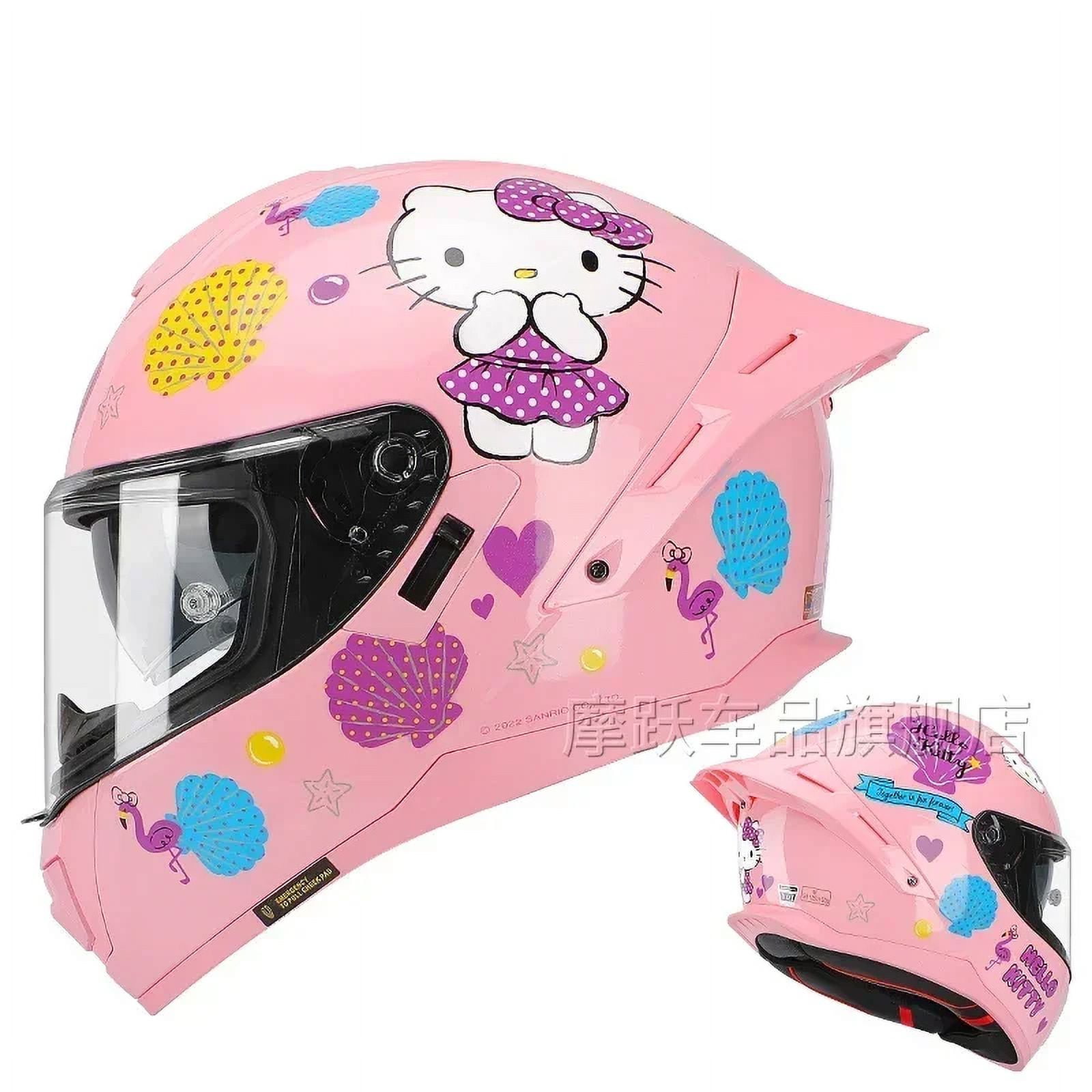ChunLiang Sanrio Hello Kitty Motorcycle Helmet Full Face Racing Helmets ...