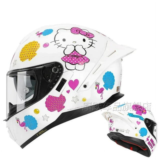 ChunLiang Sanrio Hello Kitty Motorcycle Helmet Full Face Racing Helmets ...