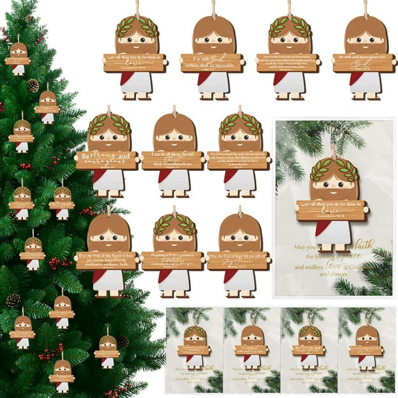 Chunful Chunful 40 Sets Jesus Valentines Ornaments for Tree Religious ...