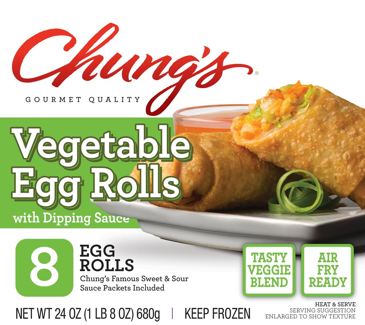 Chung’s Vegetable Egg Rolls with Sweet and Sour Sauce, Air Fry Ready ...