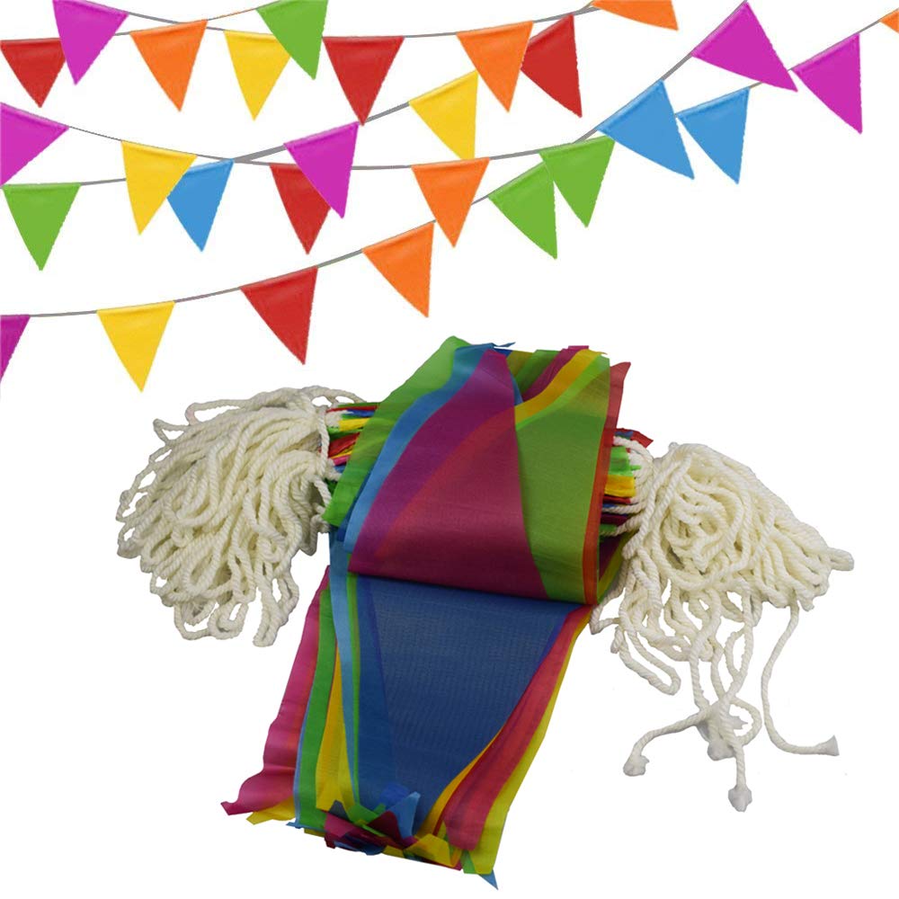 Chunhong 150Pcs Pennant Banner Flags,Simuer 262 Ft Triangle Flag Banner ...