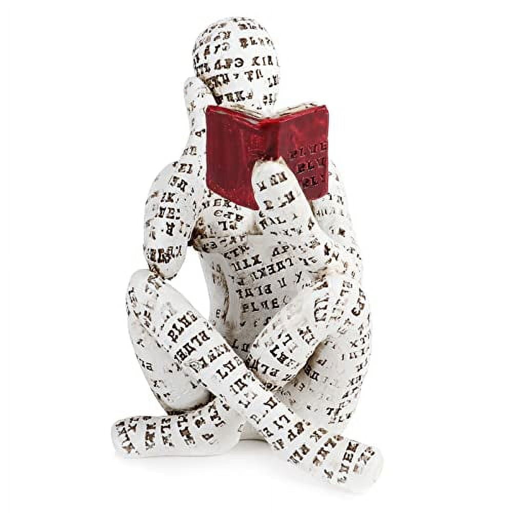 Chunhong Modern Bookshelf Decor - Reading Women Figurine Sculpture ...
