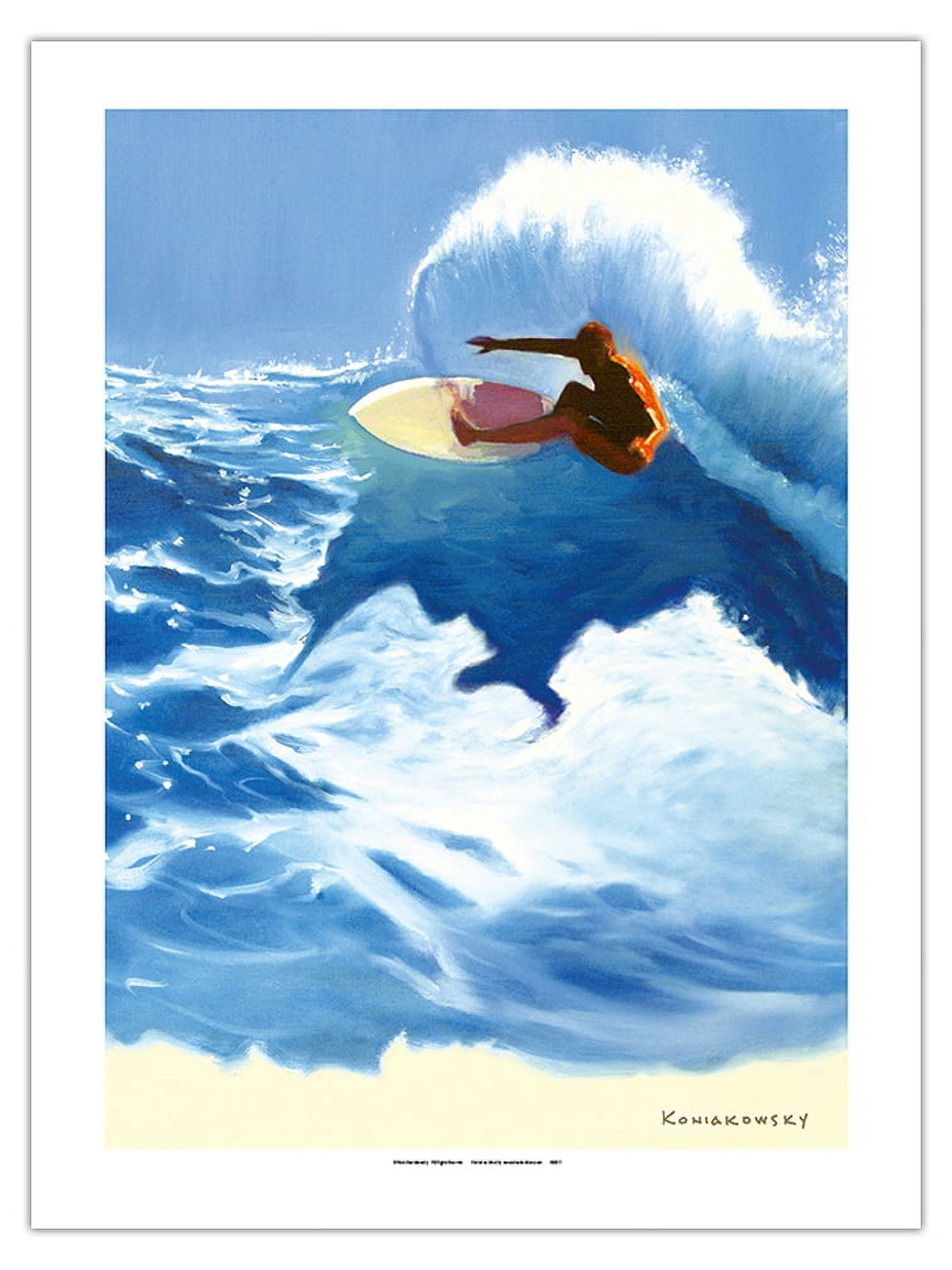Chunks - Surfer On Wave - Original Surf Art by Wade Koniakowsky - Fine ...