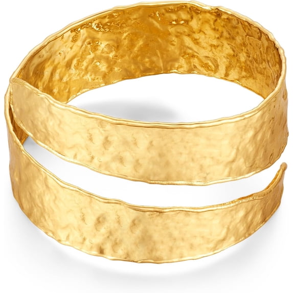 Chunky Arm Cuff Bracelet for Women Hammered Gold Upper Arm Cuff Jewelry ...