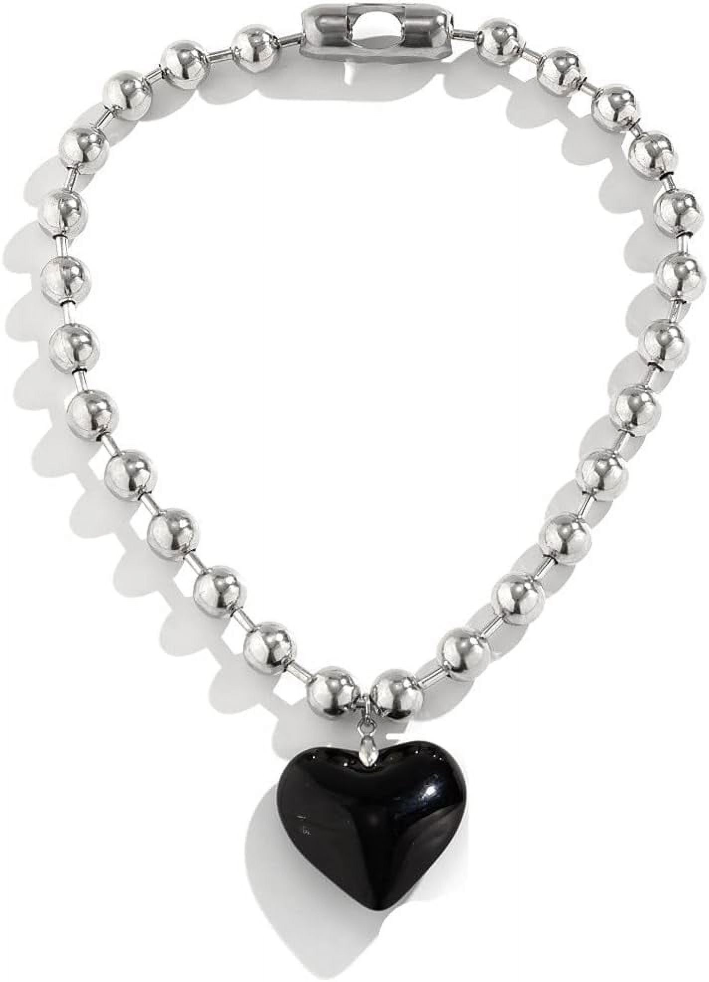 Chunky Big Love Heart Choker Necklace Pendant Adjustable Velvet Chain ...