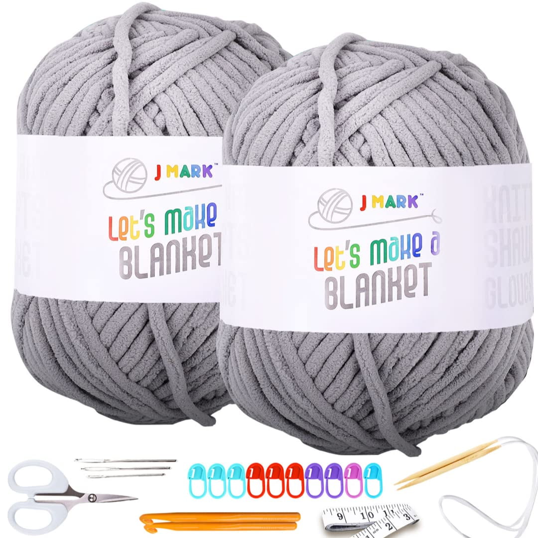 Chunky Blanket Yarn for Knitting 437 yd. 28 oz. (800 g) & Crocheting ...