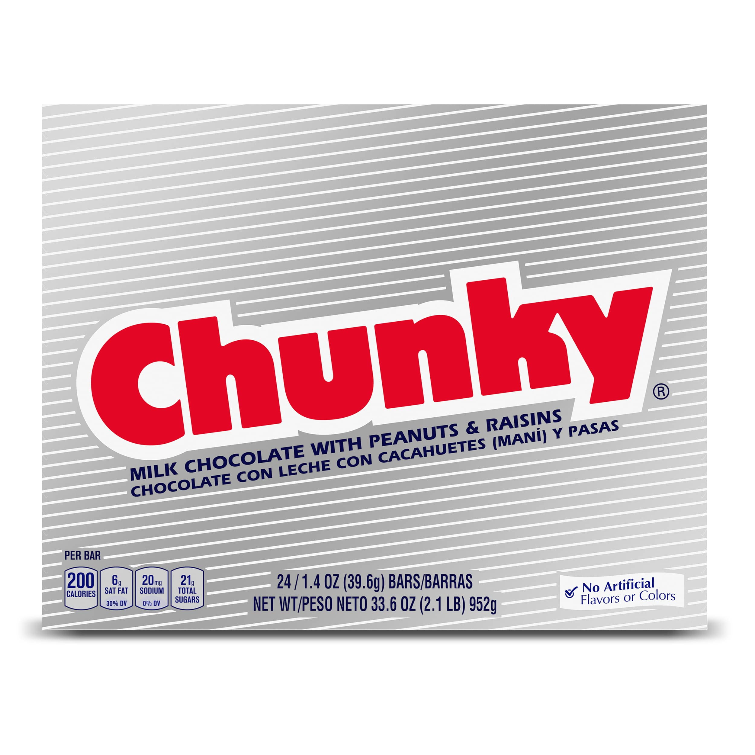 Chunky, Bulk 24 Pack, MZF22 Milk Chocolate with Peanuts and Raisins ...